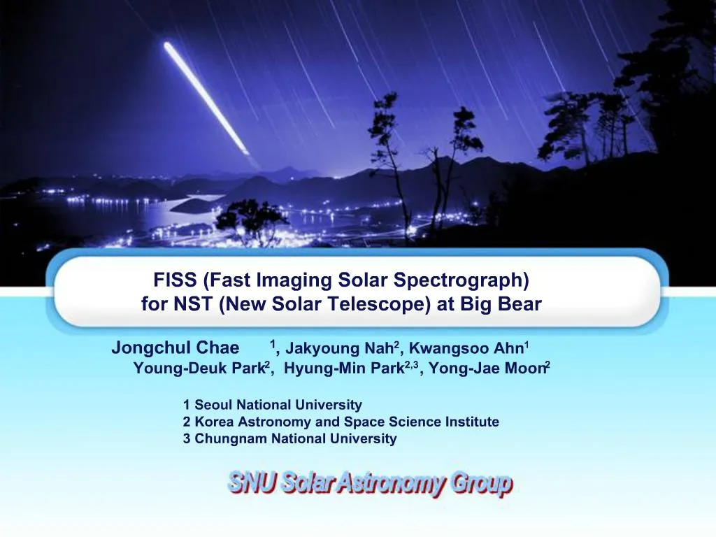 PPT - FISS Fast Imaging Solar Spectrograph for NST New Solar Telescope ...