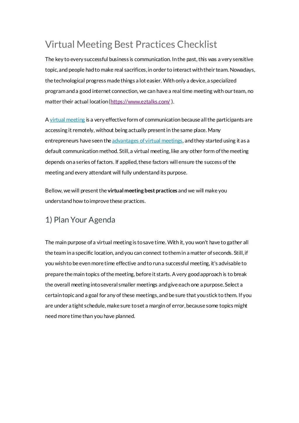 PPT - ezTalks: Virtual Meeting Best Practices Checklist PowerPoint ...