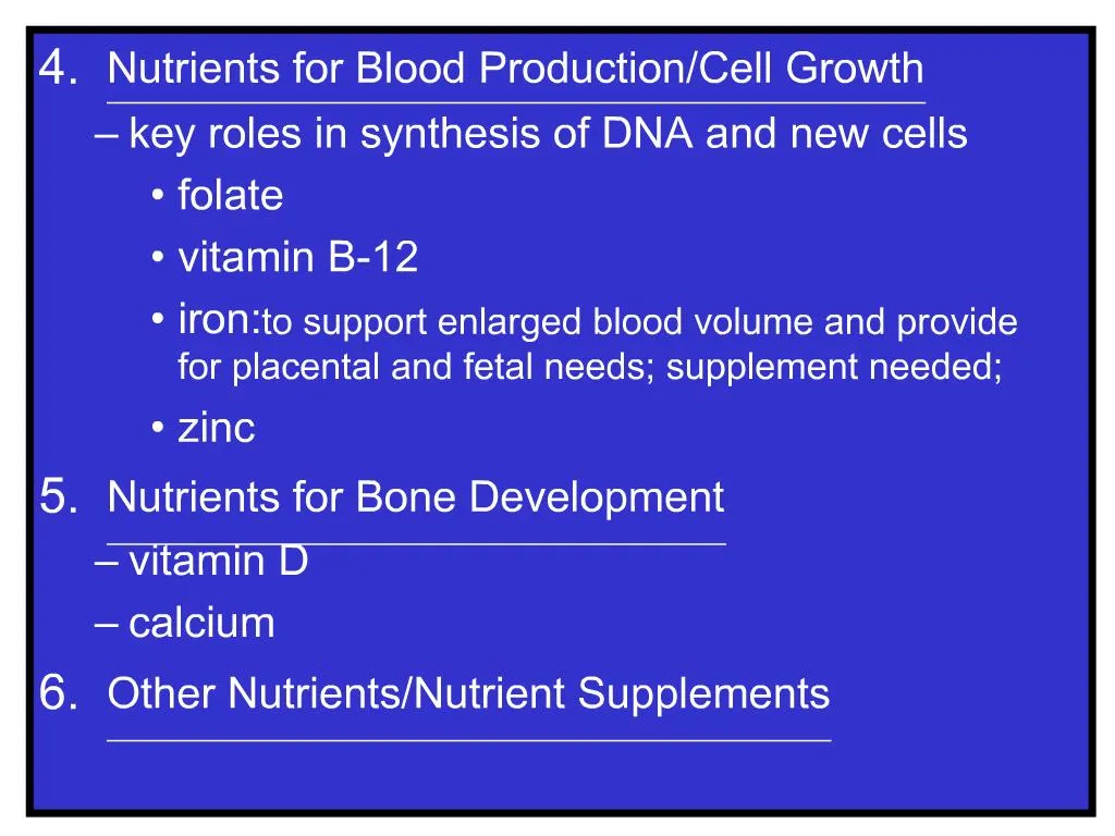 PPT - 4. Nutrients for Blood Production PowerPoint Presentation, free ...