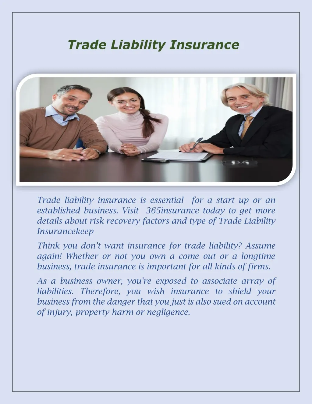 PPT - Trade Liability Insurance PowerPoint Presentation, free download ...