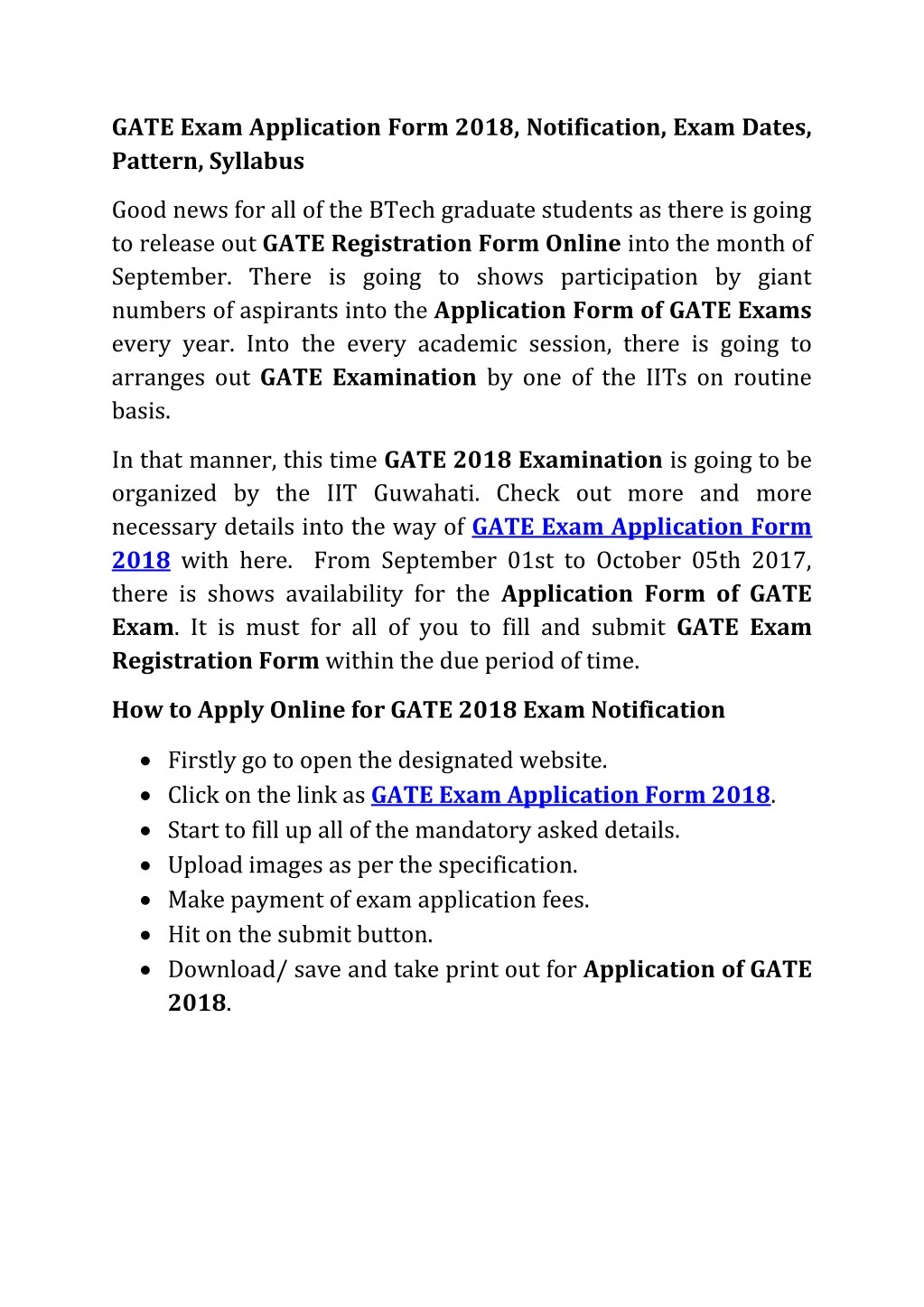 PPT - GATE Application Form 2018 Dates PowerPoint Presentation, free ...