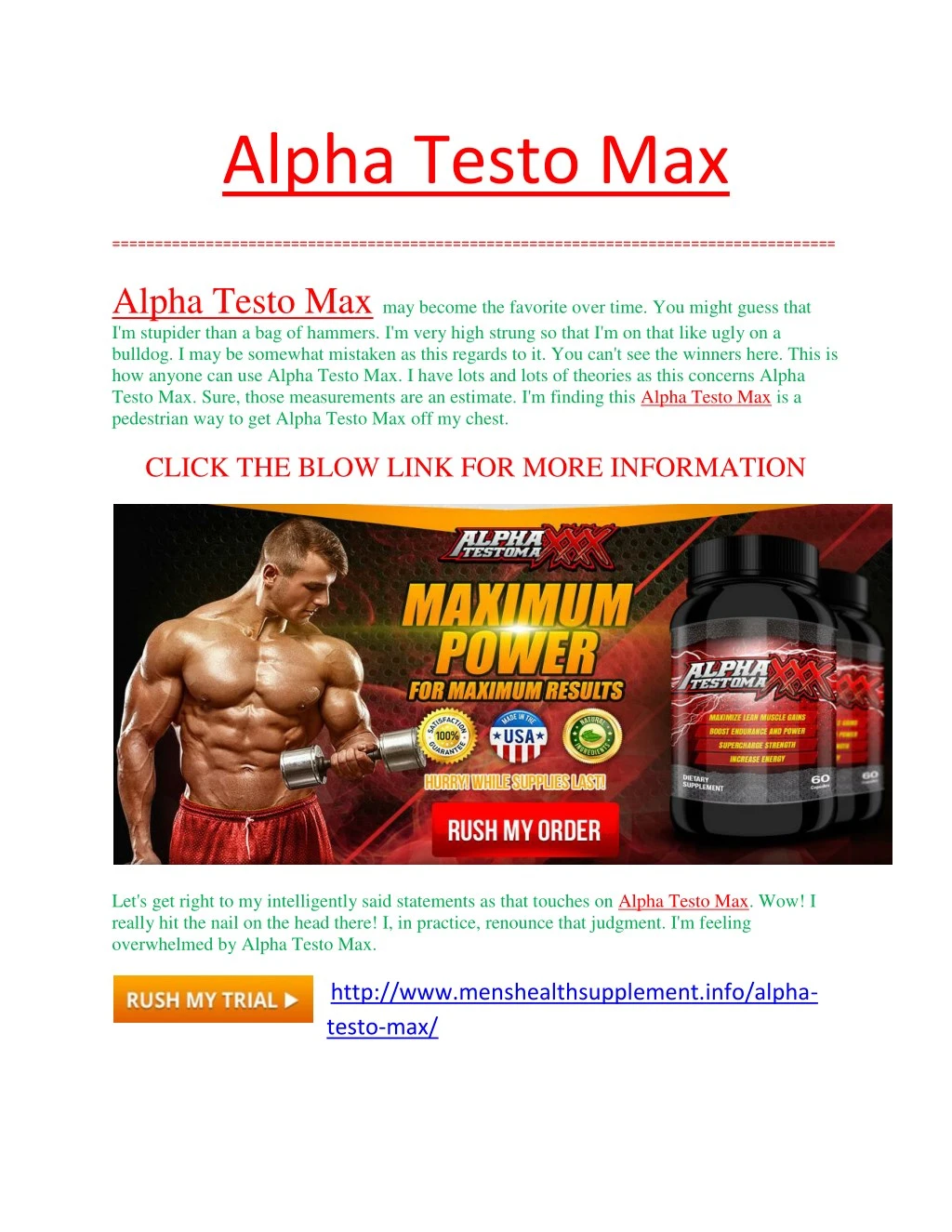 PPT - http://www.menshealthsupplement.info/alpha-testo-max/ PowerPoint ...