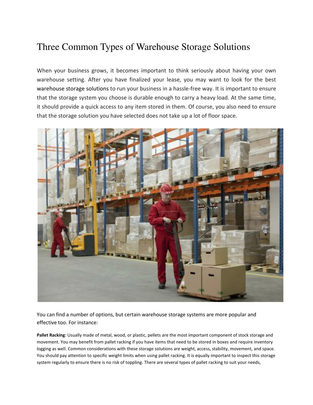 PPT - Three Common Types of Warehouse Storage Solutions PowerPoint ...