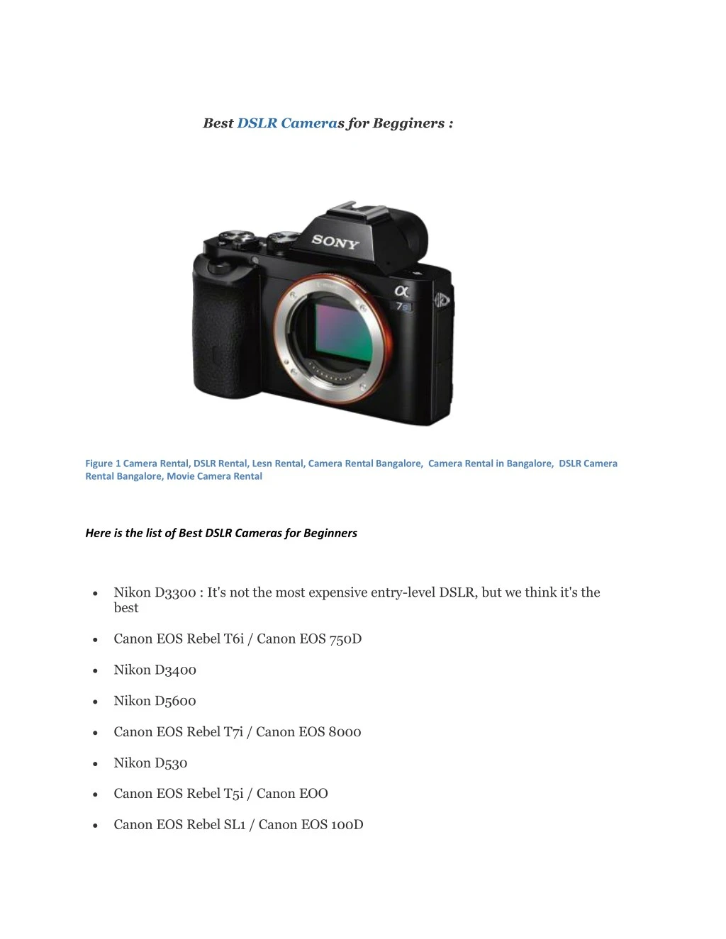 PPT - DSLR camera rent in Bangalore PowerPoint Presentation, free ...
