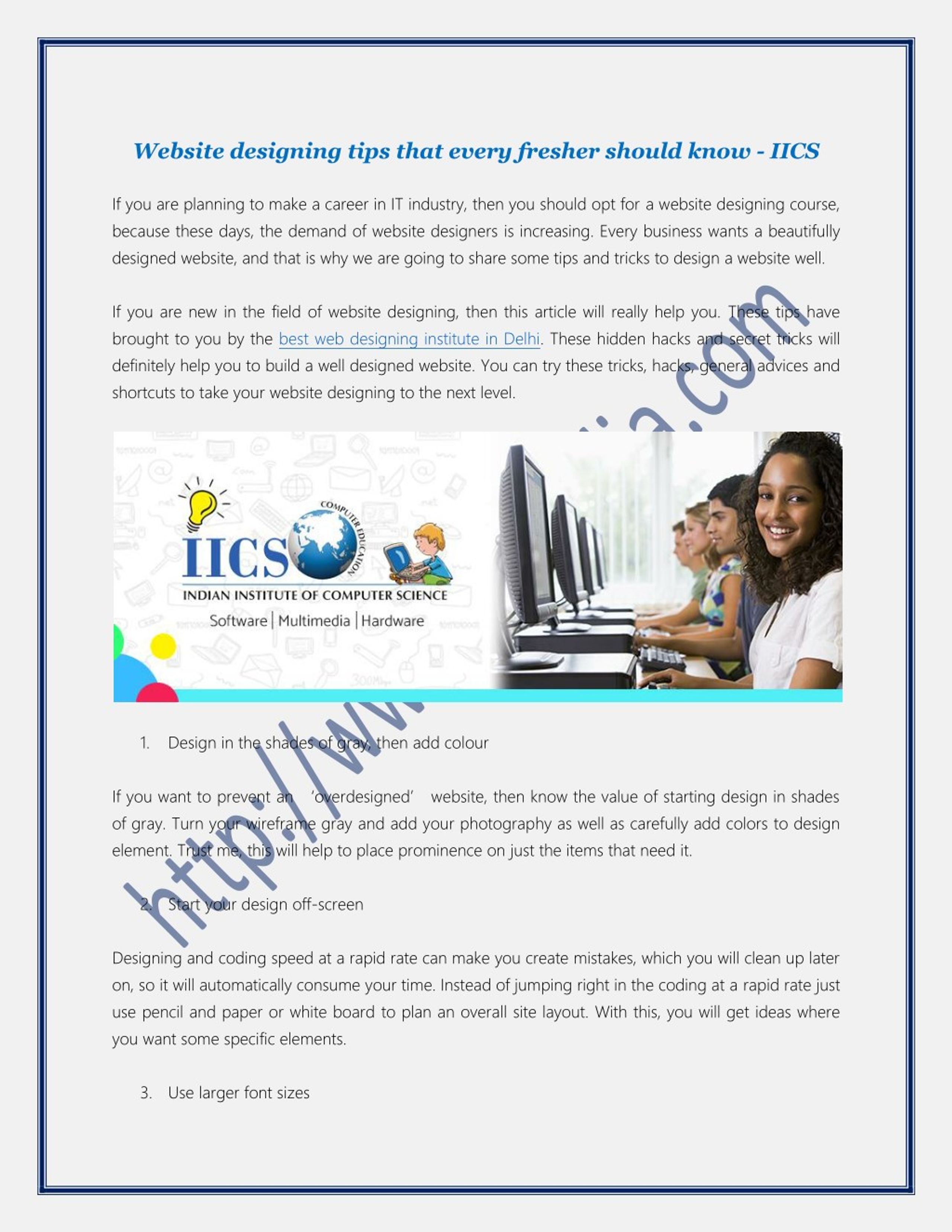 PPT - Website designing tips that every fresher should know - IICS ...