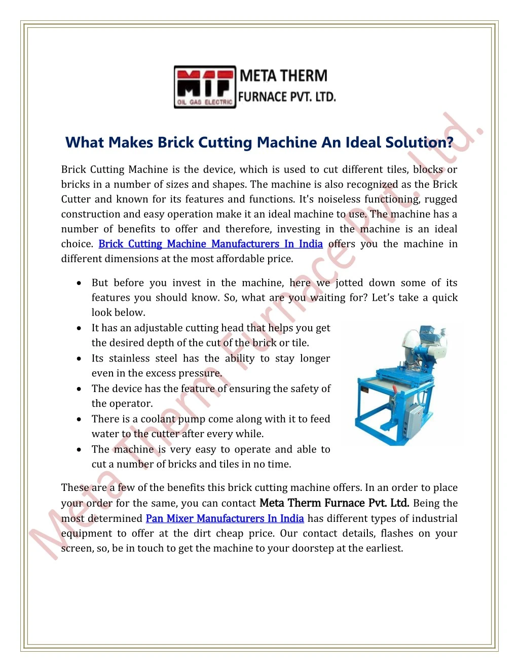 PPT - What Makes Brick Cutting Machine An Ideal Solution? PowerPoint ...