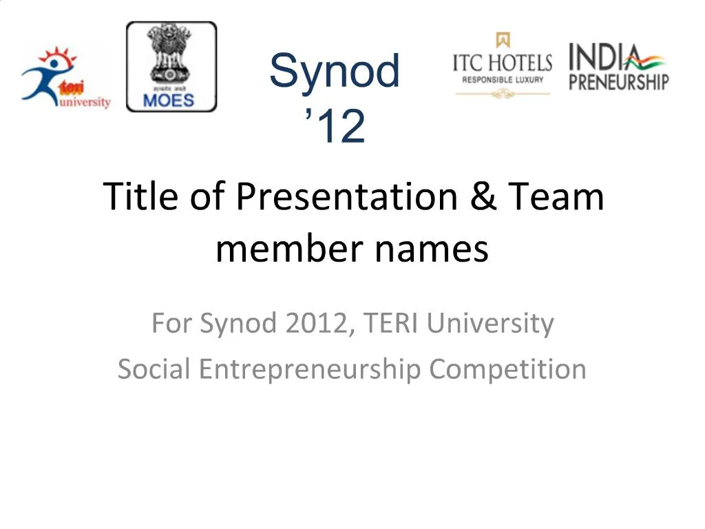 PPT - Title of Presentation Team member names PowerPoint Presentation ...