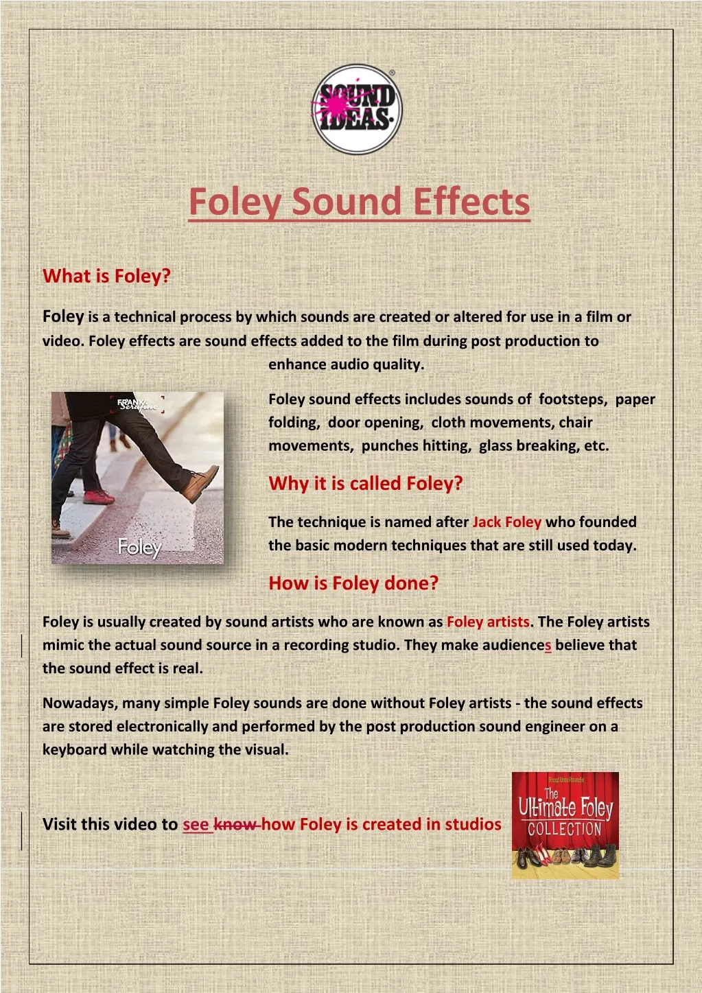 PPT - Foley Sound Effects: History, Production and Use PowerPoint ...