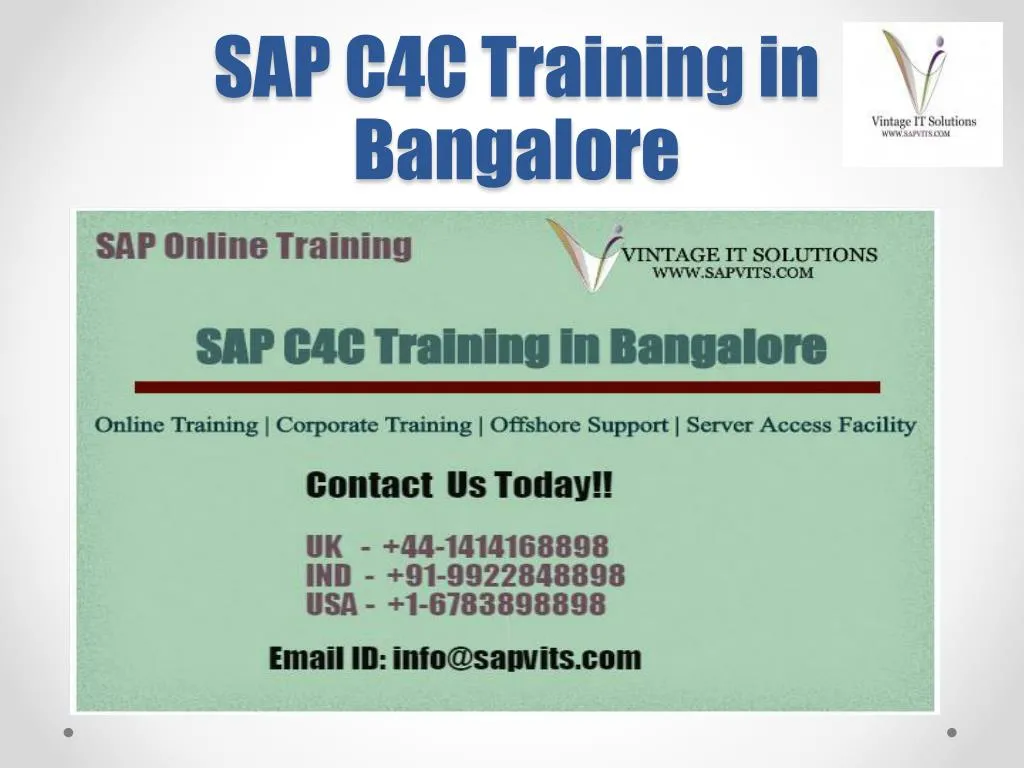 PPT - SAP C4C Training in Bangalore PPT PowerPoint Presentation, free ...