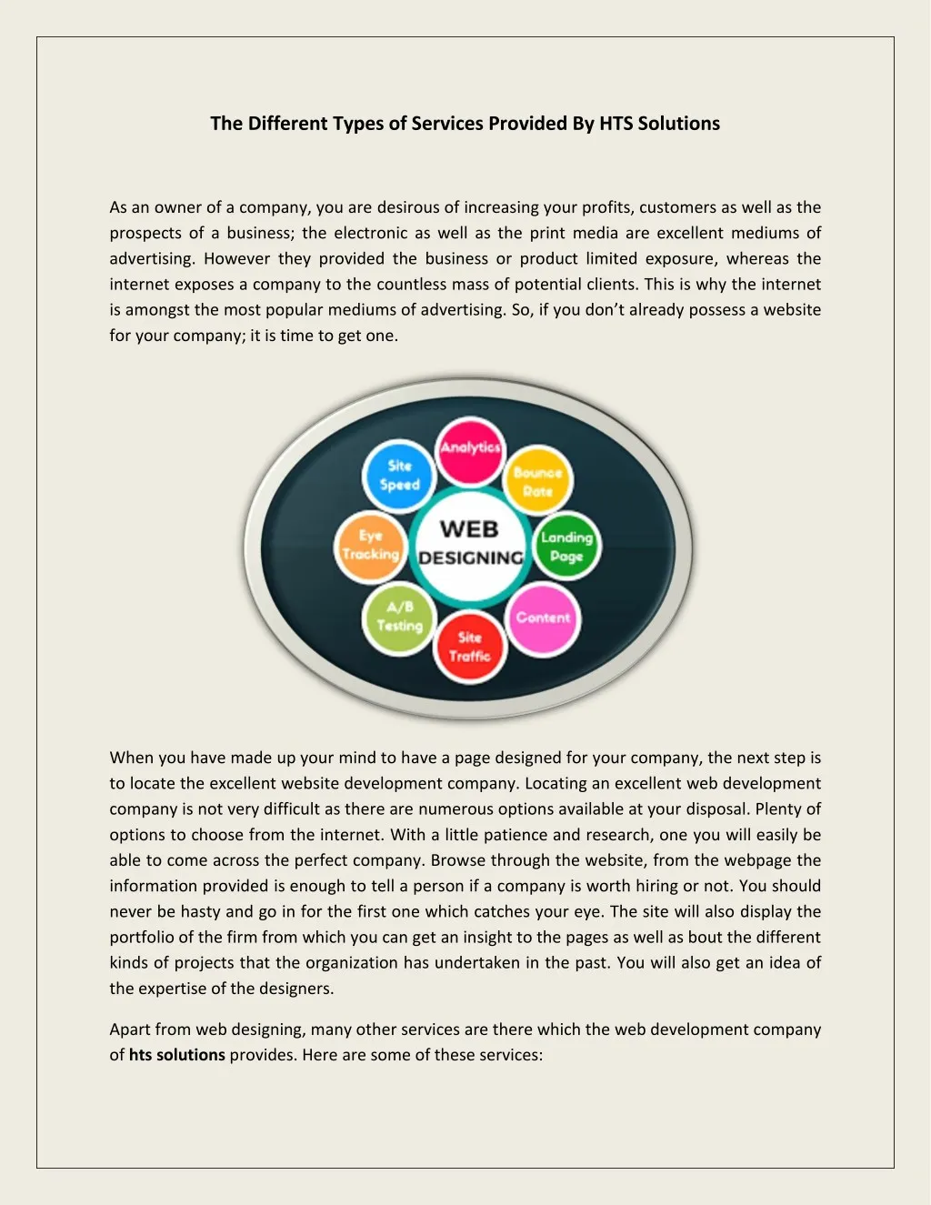 PPT - The Different Types of Services Provided By HTS Solutions ...
