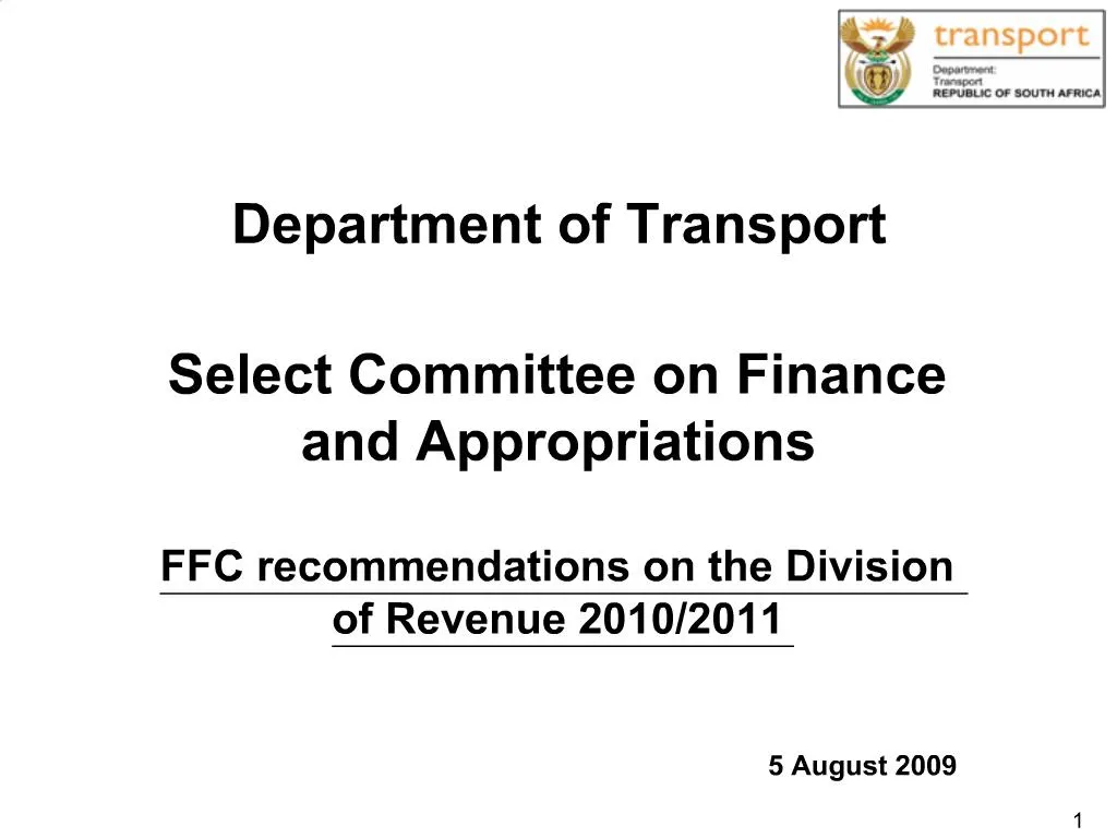 PPT - Department of Transport PowerPoint Presentation, free download ...