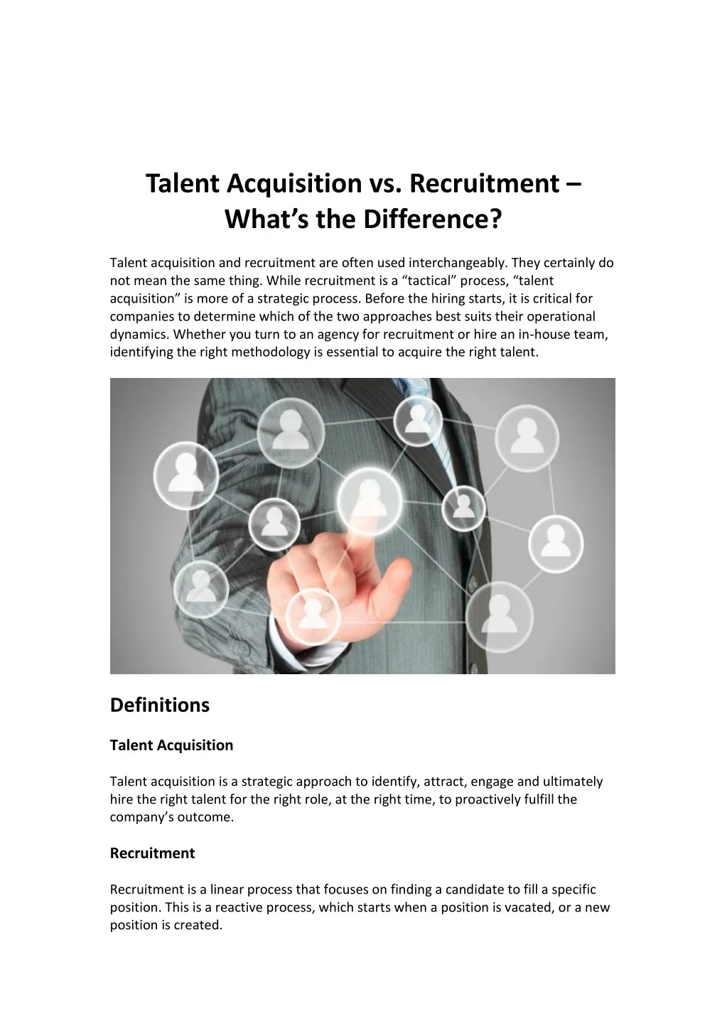 PPT - Talent Acquisition vs. Recruitment - What's the Difference ...