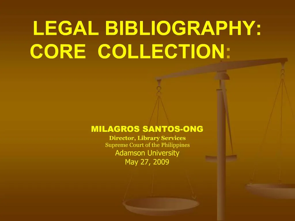 PPT - LEGAL BIBLIOGRAPHY: CORE COLLECTION: PowerPoint Presentation ...