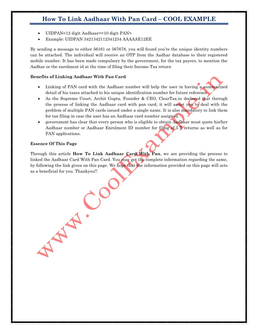 PPT - How To Link Aadhaar Card With Pan PowerPoint Presentation - ID ...
