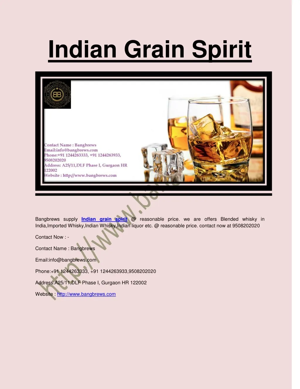 PPT - Indian grain spirit PowerPoint Presentation, free download - ID ...