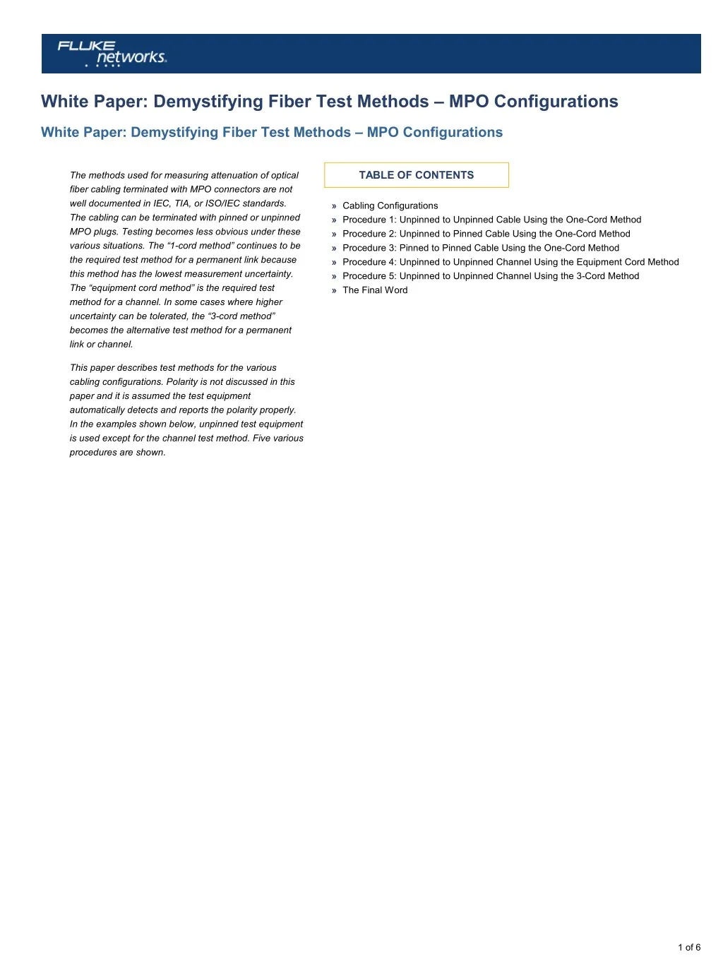 PPT - Demystifying Fiber Test Methods – MPO Configurations PowerPoint ...