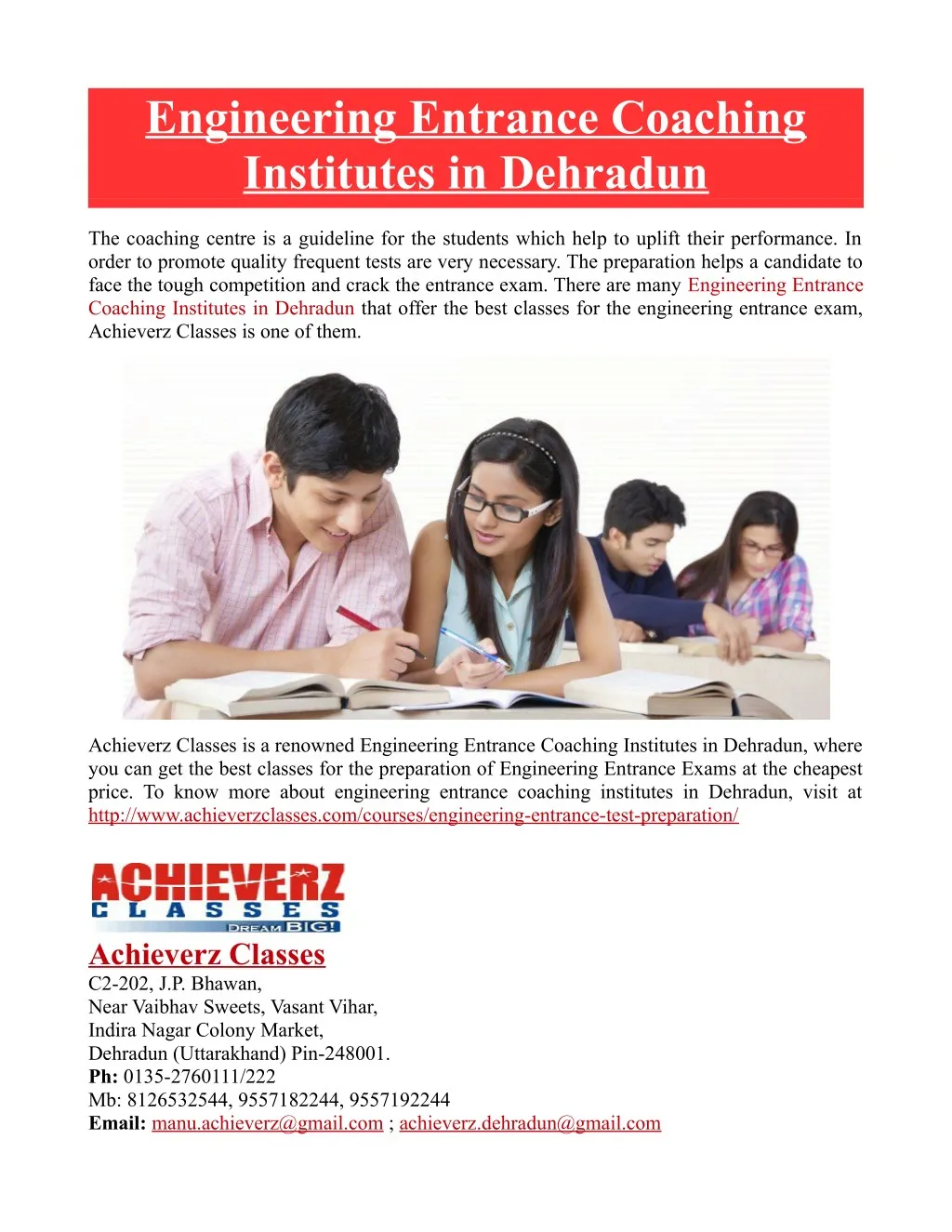 PPT - Engineering Entrance Coaching Institutes in Dehradun PowerPoint ...