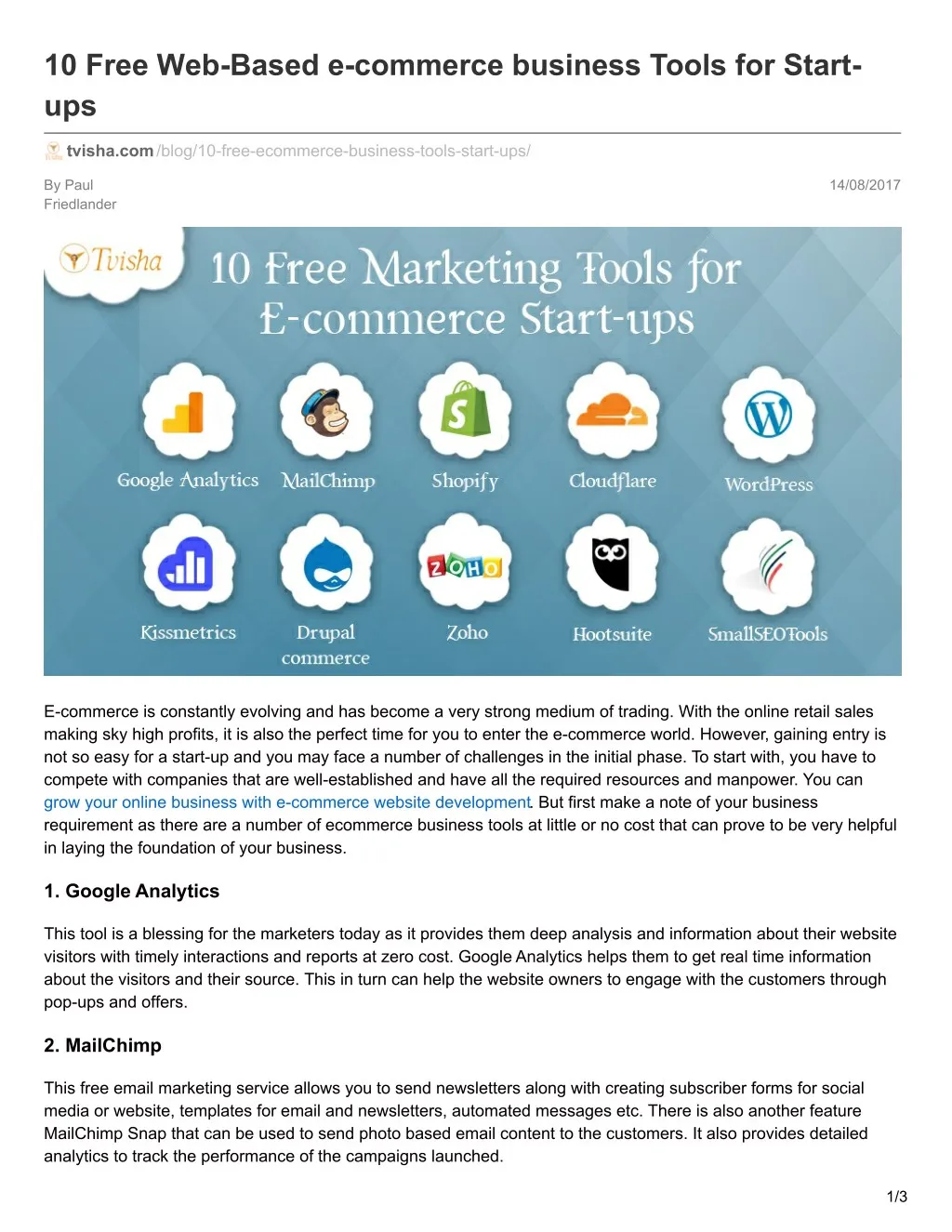 PPT - 10 Free Web-Based e-commerce business Tools for Start- ups ...