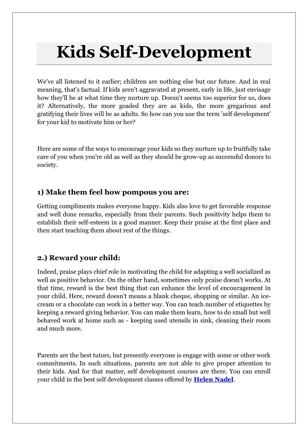 PPT - Kids Self-Development PowerPoint Presentation, free download - ID ...