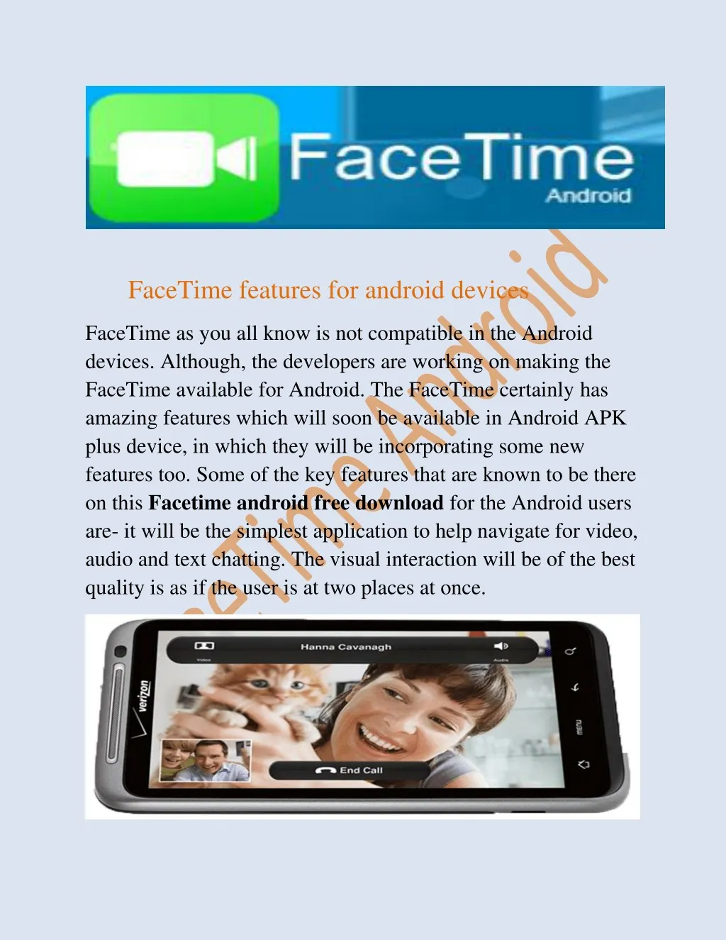 PPT - FaceTime features for android devices PowerPoint Presentation ...