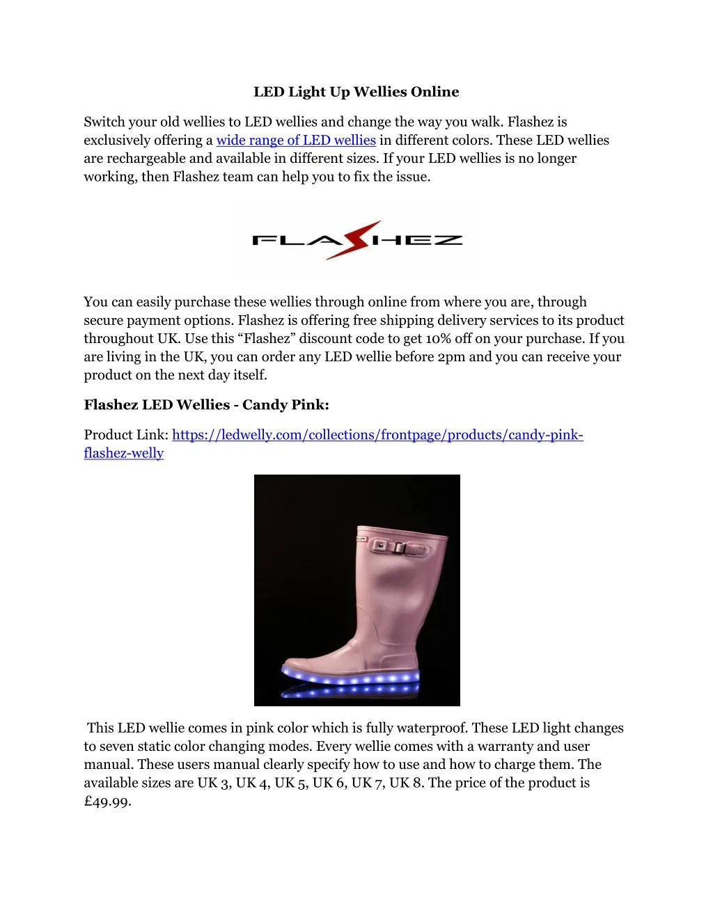 PPT - LED Light Up Wellies Online PowerPoint Presentation, free ...