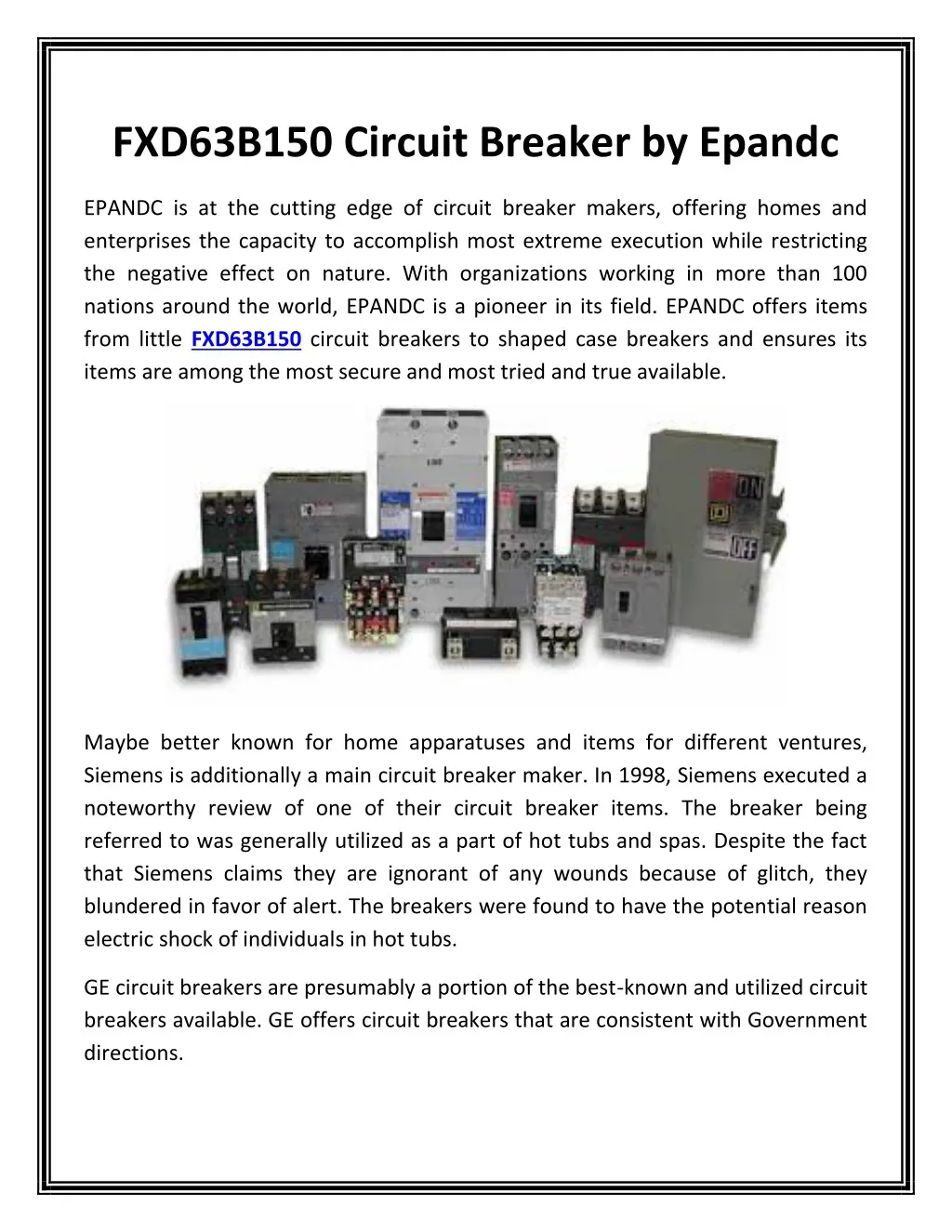 PPT - FXD63B150 Circuit Breaker by Epandc PowerPoint Presentation, free ...