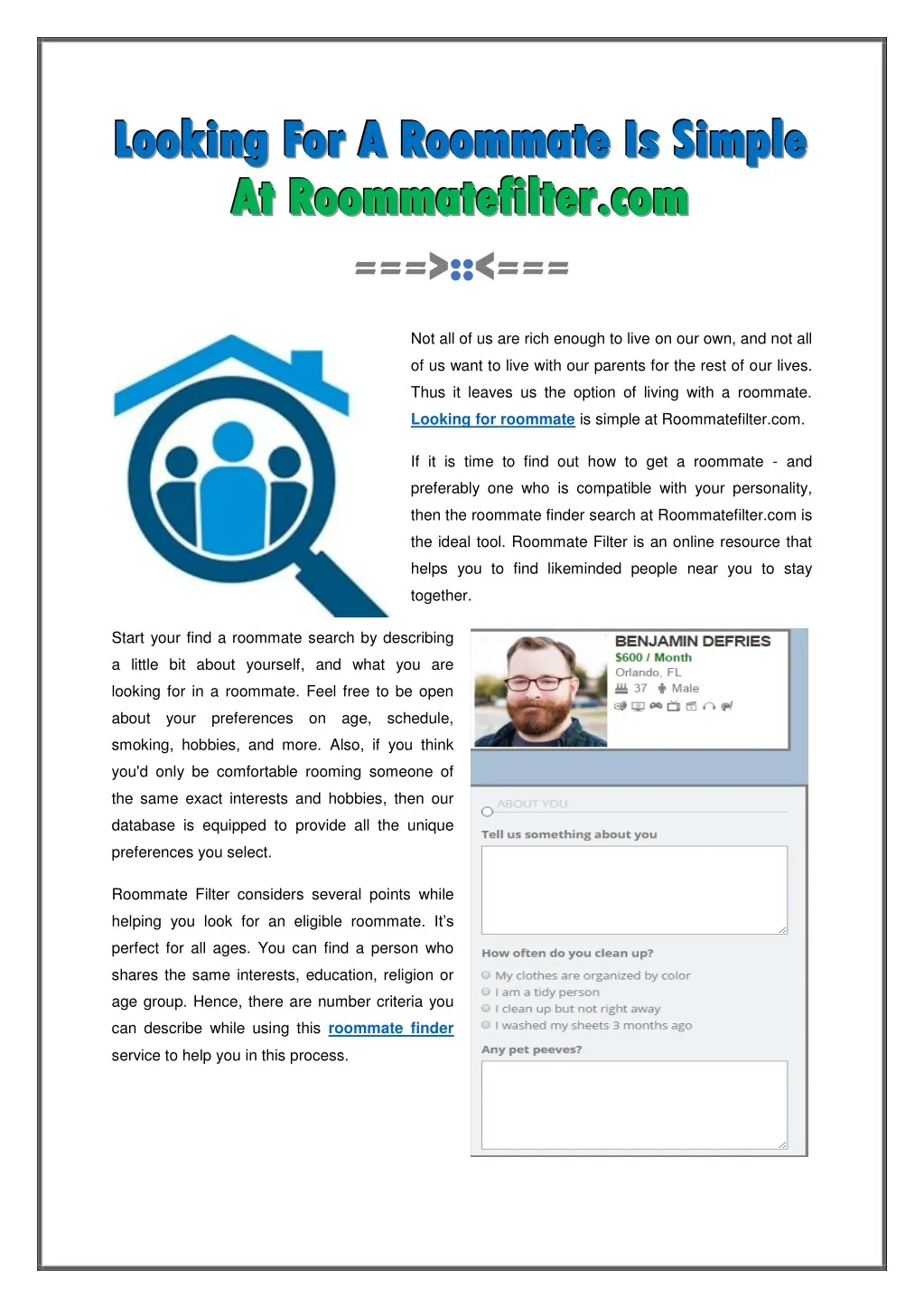 PPT - Looking For Roommate PowerPoint Presentation, free download - ID ...