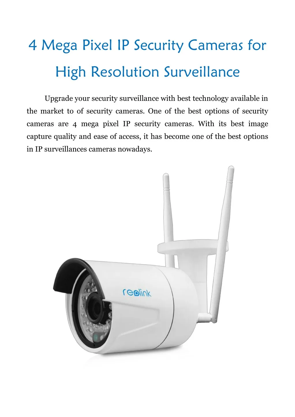 PPT - 4 Mega Pixel IP Security Cameras for High Resolution Surveillance ...