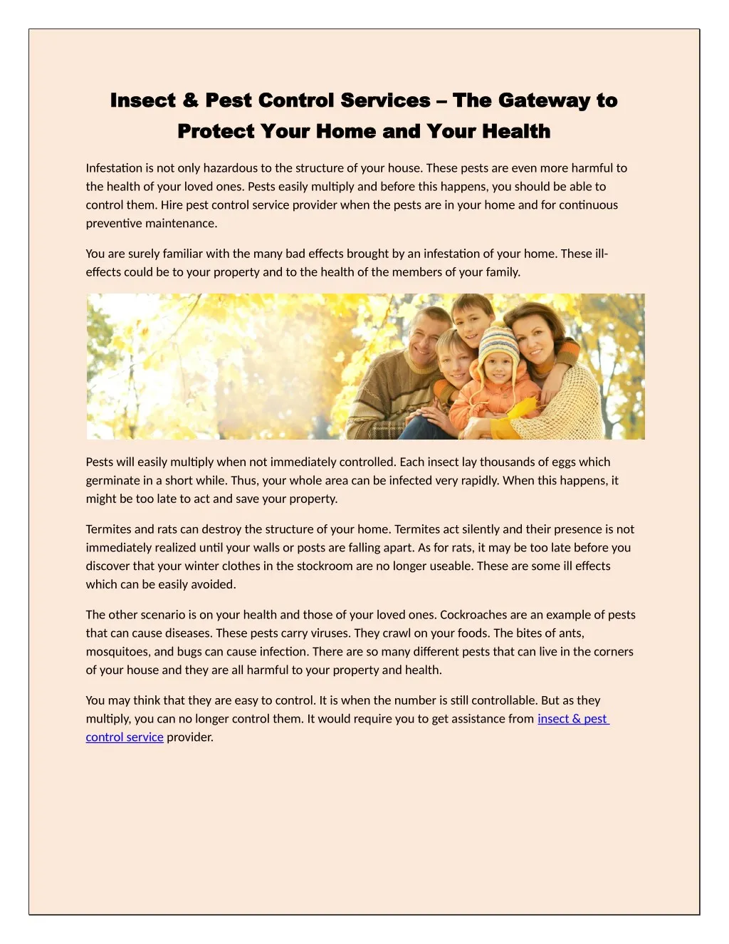 PPT - Insect & Pest Control Services – The Gateway to Protect Your Home ...