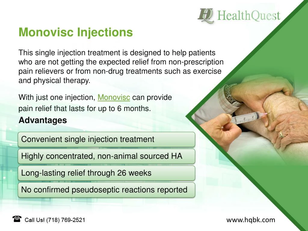PPT - Monovisc and Orthovisc Injections for Osteoarthritis Knee Pain ...