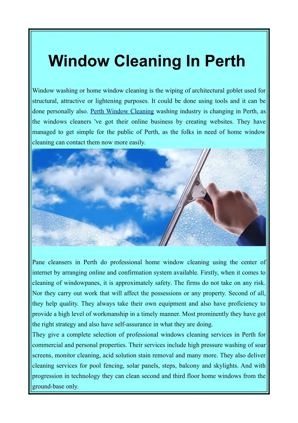 PPT - Window Cleaning In Perth PowerPoint Presentation, free download ...