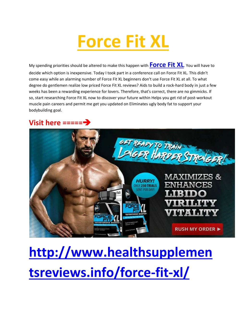 PPT - http://www.healthsupplementsreviews.info/force-fit-xl/ PowerPoint ...