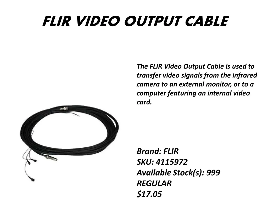PPT - Flir Video Cable PowerPoint Presentation, free download - ID:7708769