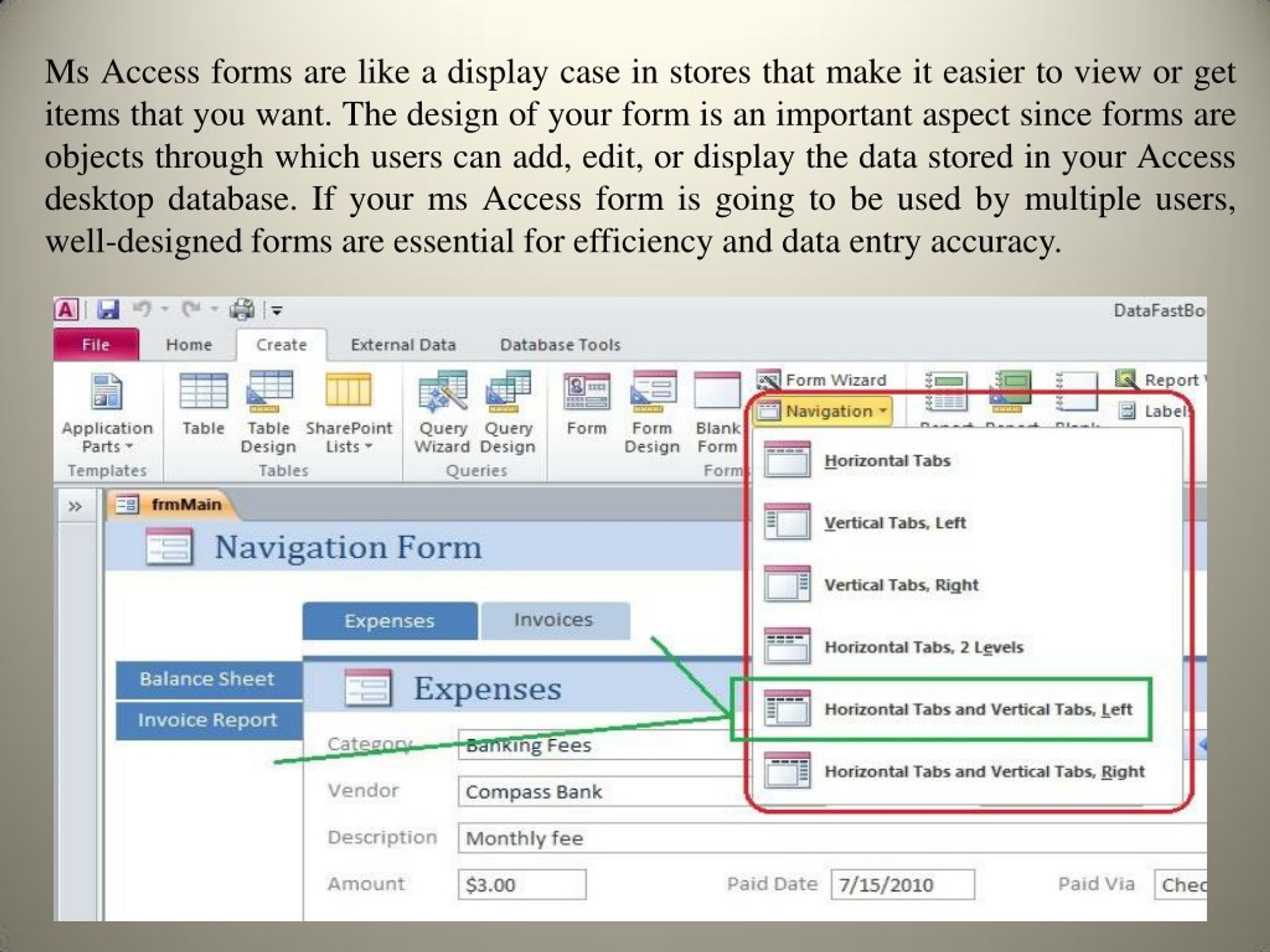PPT Creating A Good Looking Ms Access Form With Microsoft Access