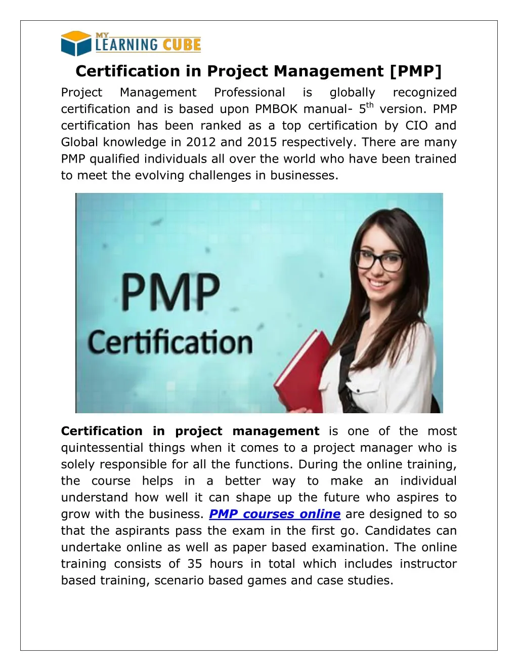 PPT - Certification in Project Management [PMP] PowerPoint Presentation ...