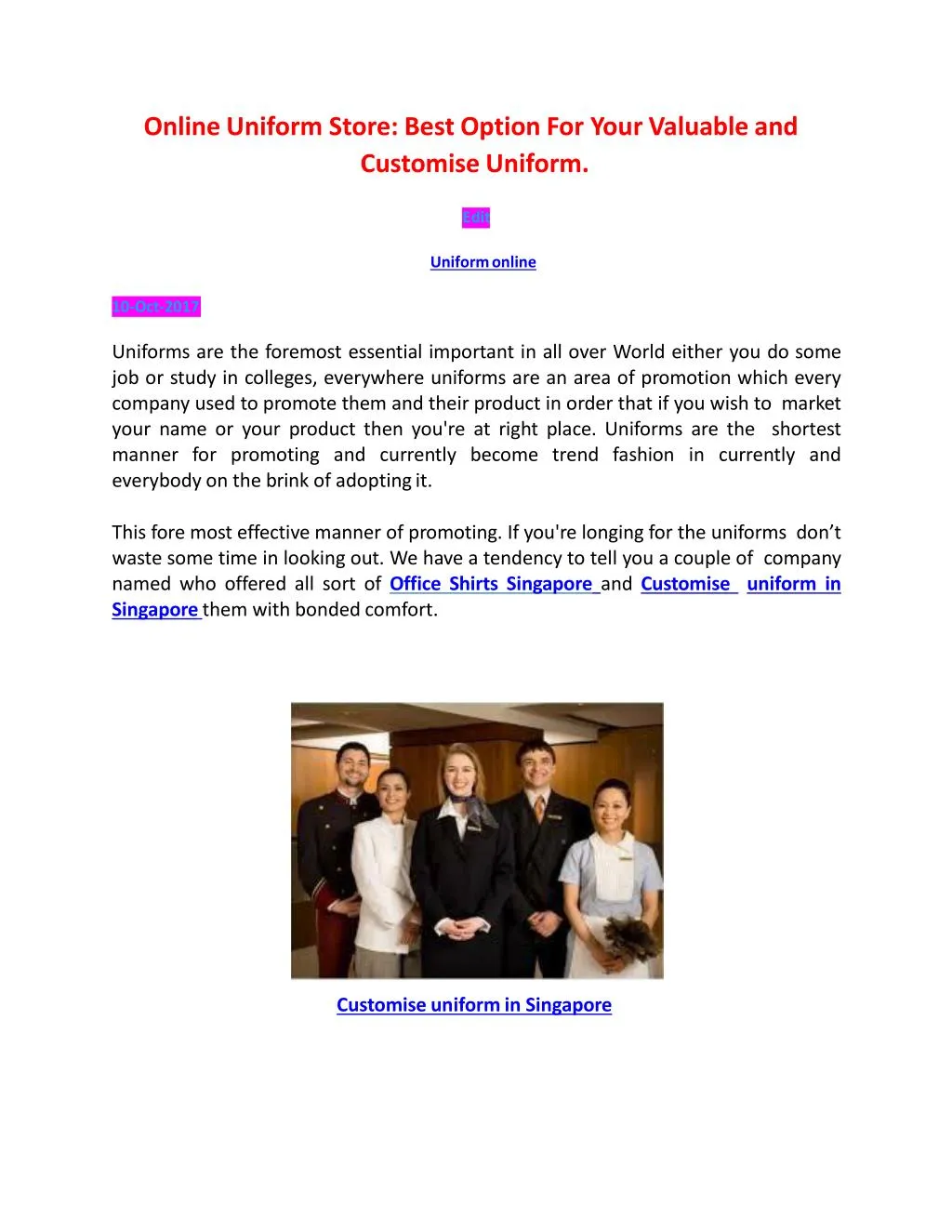 PPT - Best Option For Your Valuable and Customise Uniform. PowerPoint ...