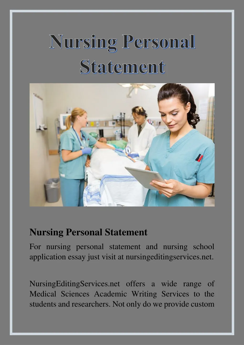 PPT - Nursing Personal Statement PowerPoint Presentation, free download ...
