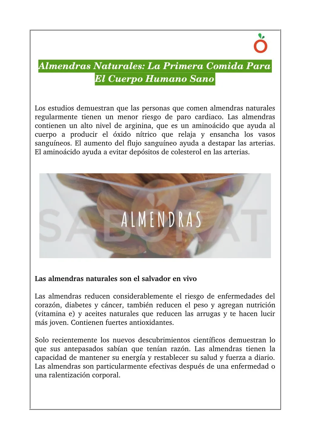 PPT - Almendras Naturales: La Primera Comida Para El Cuerpo Humano Sano ...
