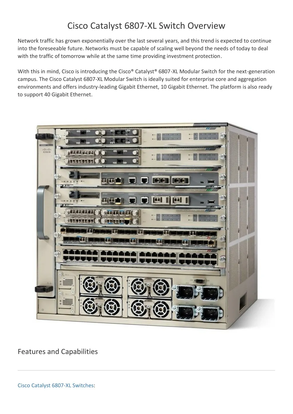 PPT - Cisco Catalyst 6807-XL Switch Datasheet PowerPoint Presentation ...