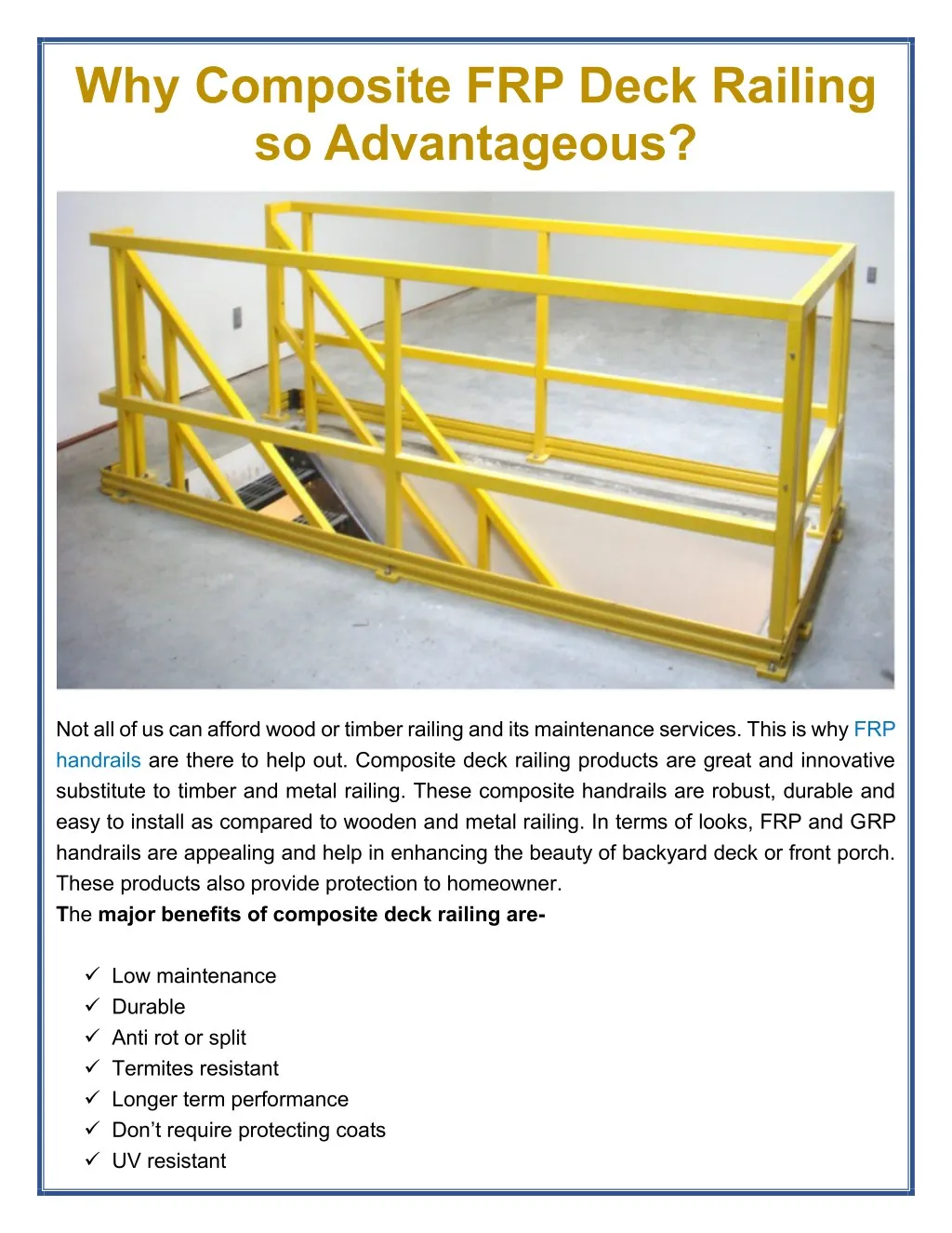 PPT - Why Composite FRP Deck Railing so Advantageous? PowerPoint ...