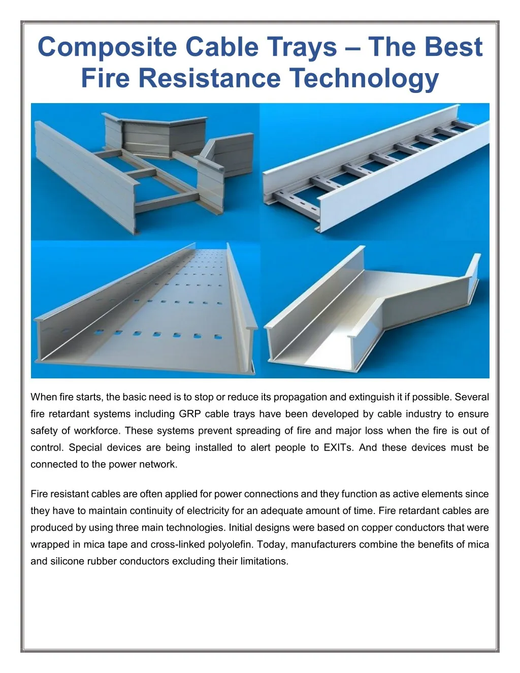 PPT - Composite Cable Trays – The Best Fire Resistance Technology ...