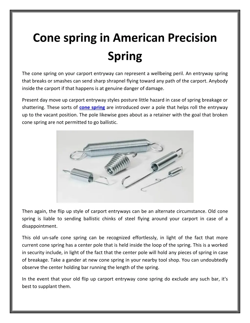 PPT - Cone spring in American Precision Spring PowerPoint Presentation ...