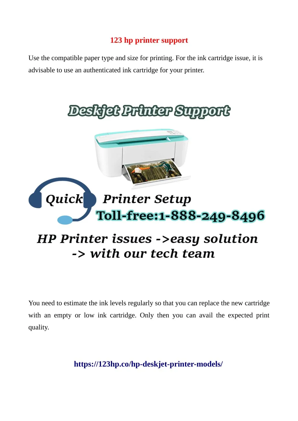 PPT - 123 hp printer support deskjet printer models | Tip for all ...