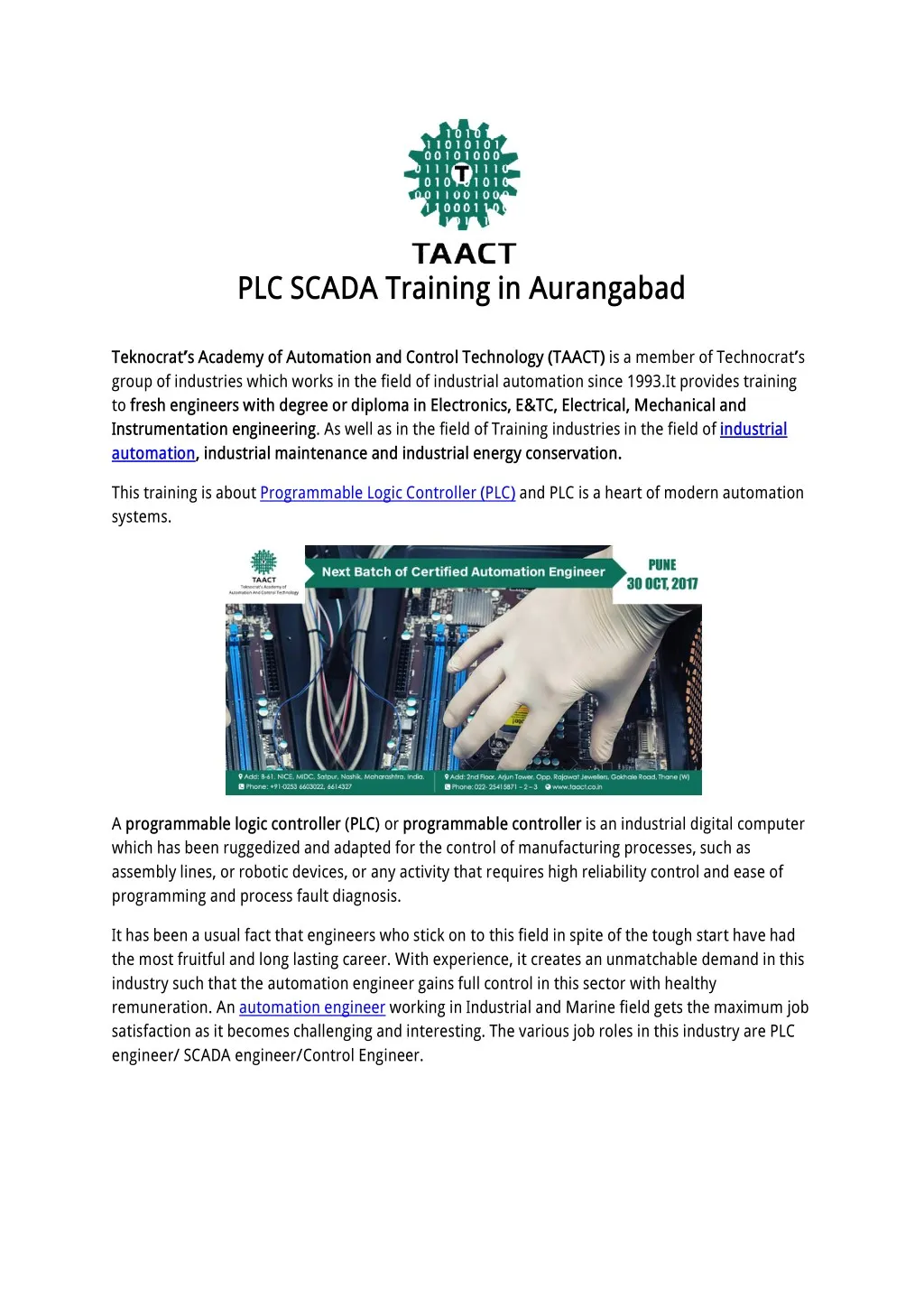 PPT - PLC SCADA Training in Aurangabad PowerPoint Presentation, free ...