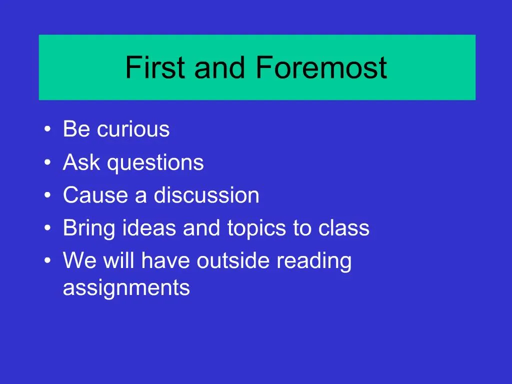 PPT - First and Foremost PowerPoint Presentation, free download - ID:772969