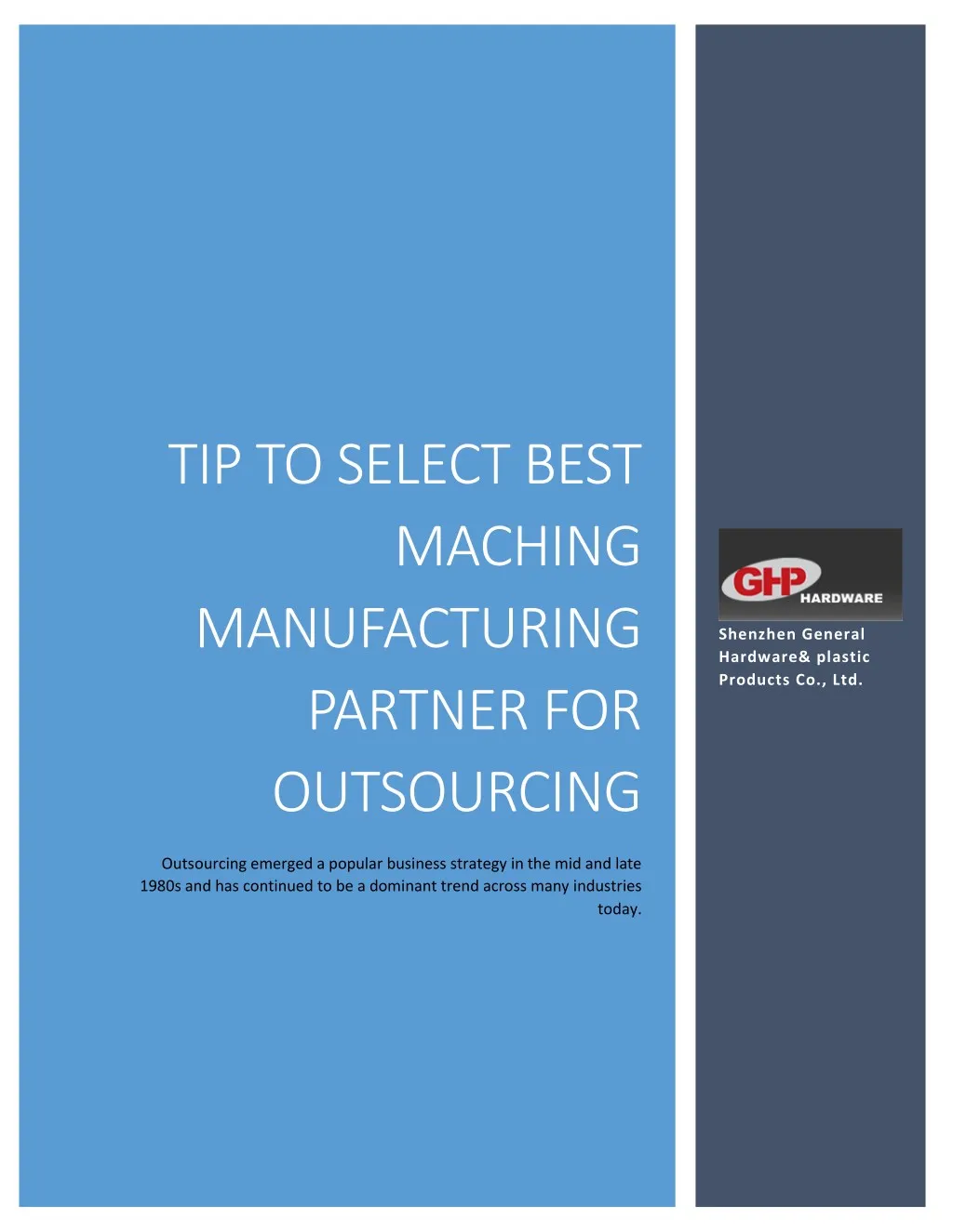 PPT - Tip to select best maching manufacturing partner for outsourcing ...