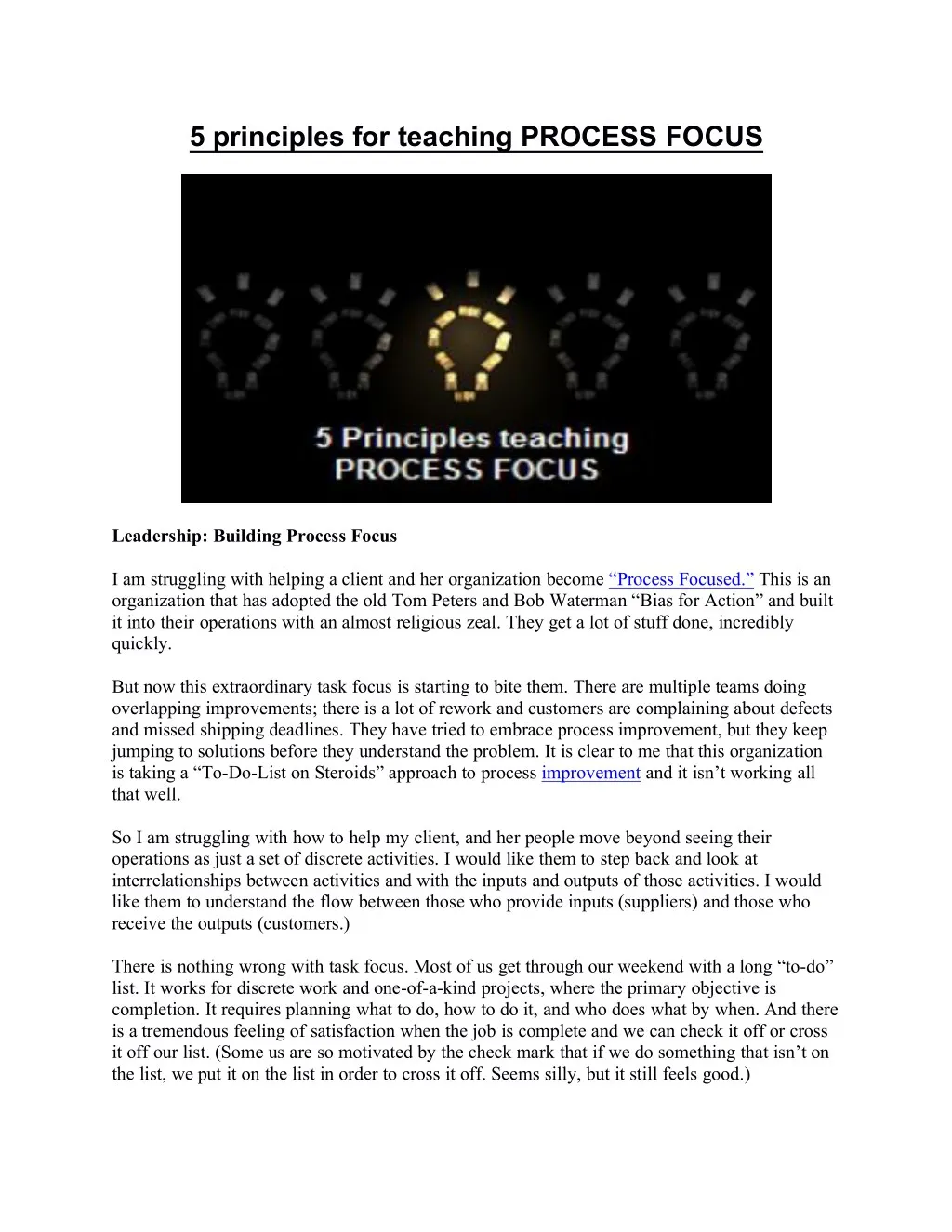 PPT - 5 principles for teaching PROCESS FOCUS PowerPoint Presentation ...