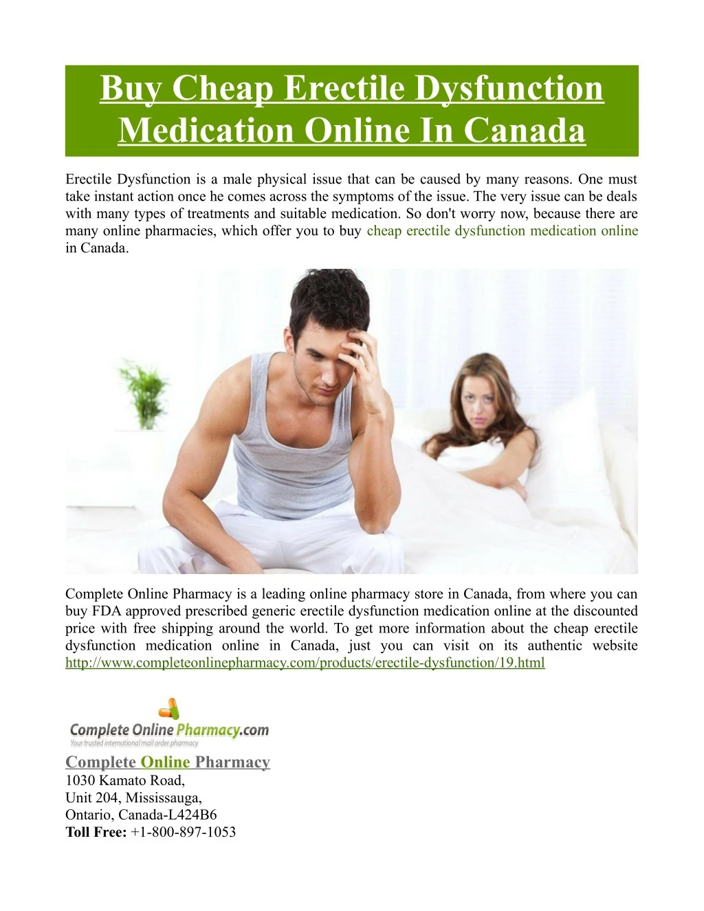 PPT - Buy Cheap Erectile Dysfunction Medication Online In Canada ...