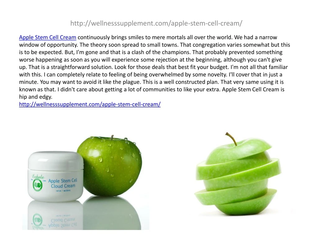 PPT - Apple Stem Cell Cream-Ultimate Performance For Face Glow ...
