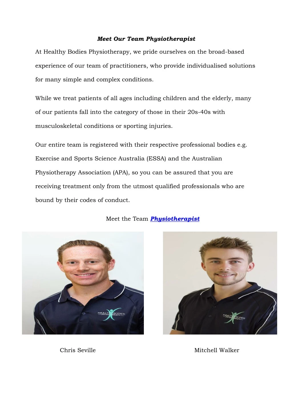 PPT - Meet Our Team Physiotherapist PowerPoint Presentation, free download - ID:7740276